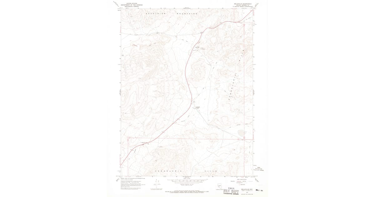 1967 Map of Belleville, Mineral County, NV — High-Res | Pastmaps