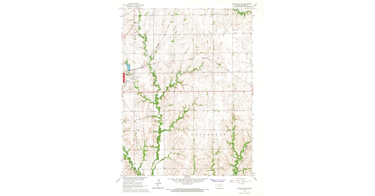1966 Map of Belleville SE, Republic County, KS — High-Res | Pastmaps