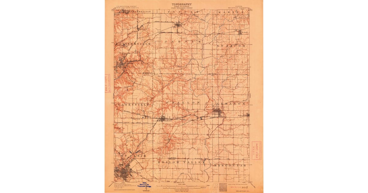 1907 Map of Belleville, IL — High-Res, 1913 Print | Pastmaps