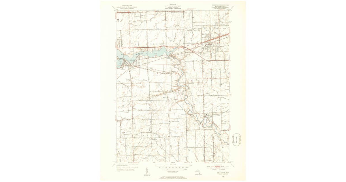1952 Map of Belleville, MI — High-Res | Pastmaps