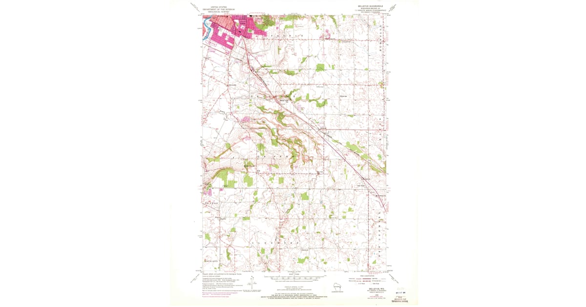 1954 Map of Bellevue, WI — High-Res | Pastmaps