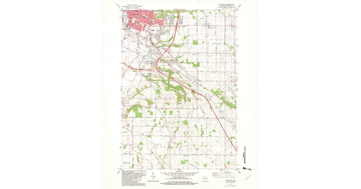 1982 Map of Bellevue, WI — High-Res | Pastmaps