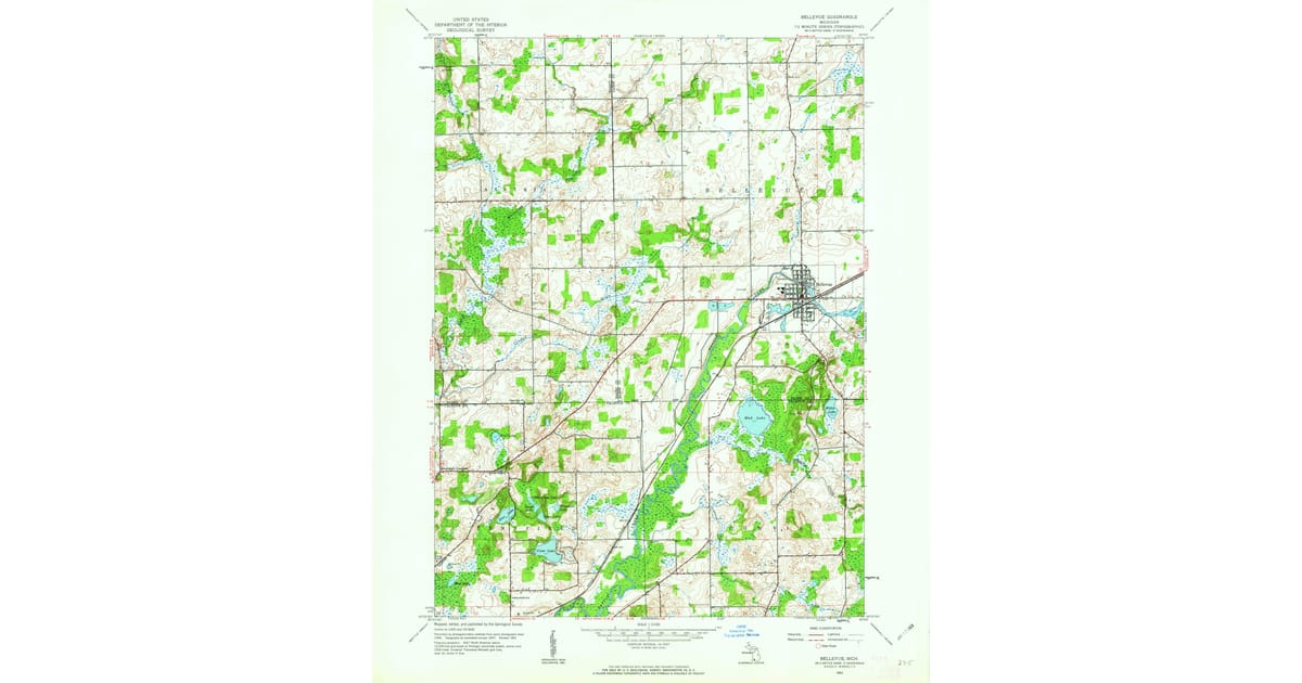 1961 Map of Bellevue, MI — High-Res | Pastmaps