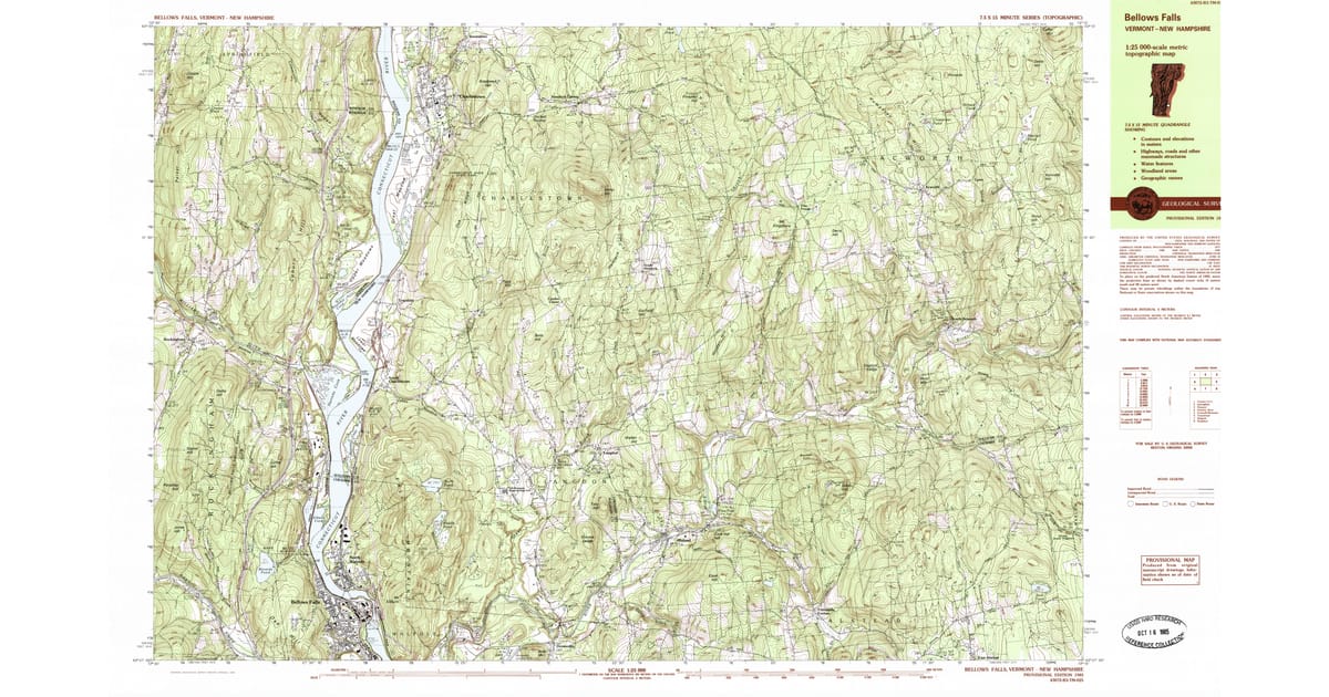 1985 Map of Bellows Falls, VT — High-Res | Pastmaps