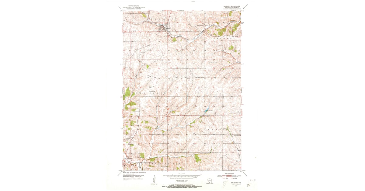 1952 Map of Belmont, WI — High-Res | Pastmaps