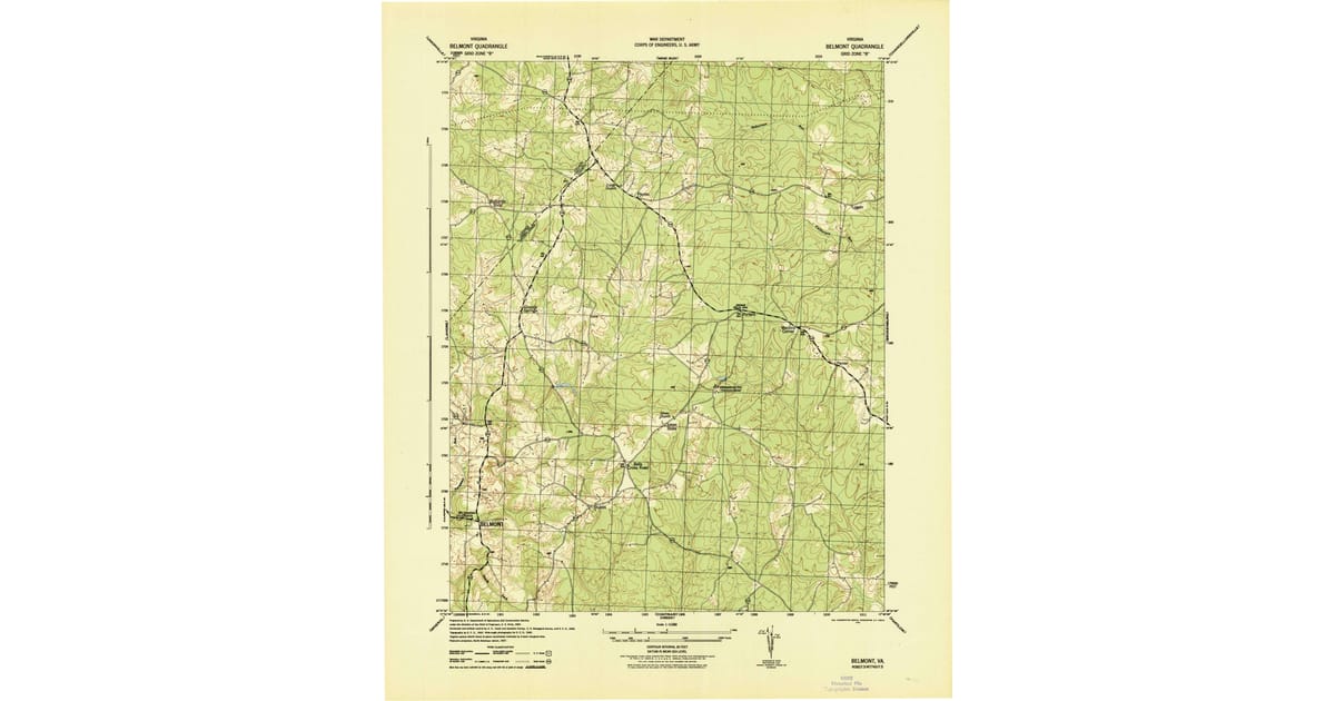 1942 Map of Belmont, Spotsylvania County, VA — High-Res | Pastmaps