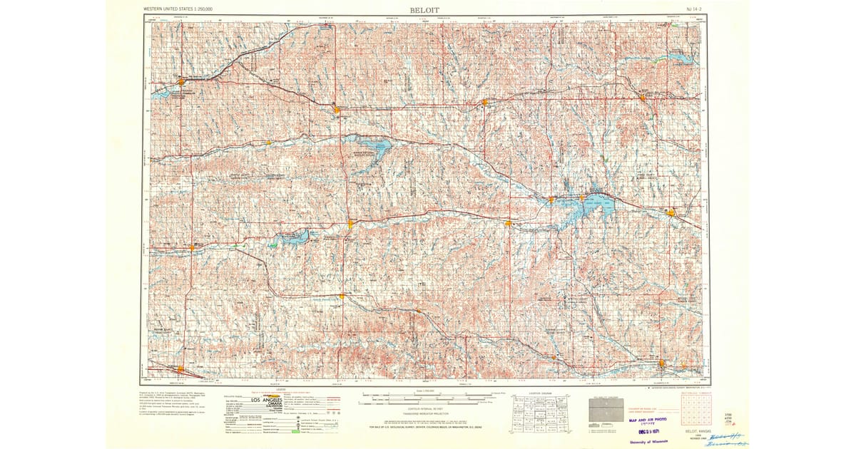 1955 Map of Beloit, KS — High-Res | Pastmaps