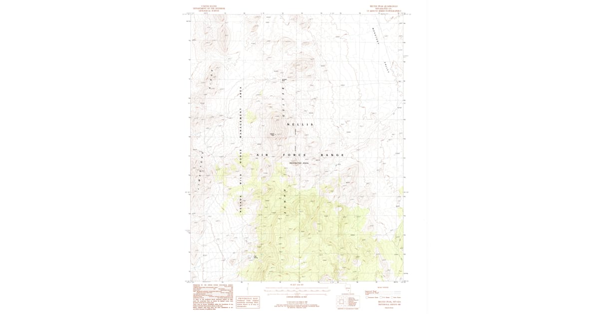 1987 Map of Belted Peak, Nye County, NV — High-Res | Pastmaps