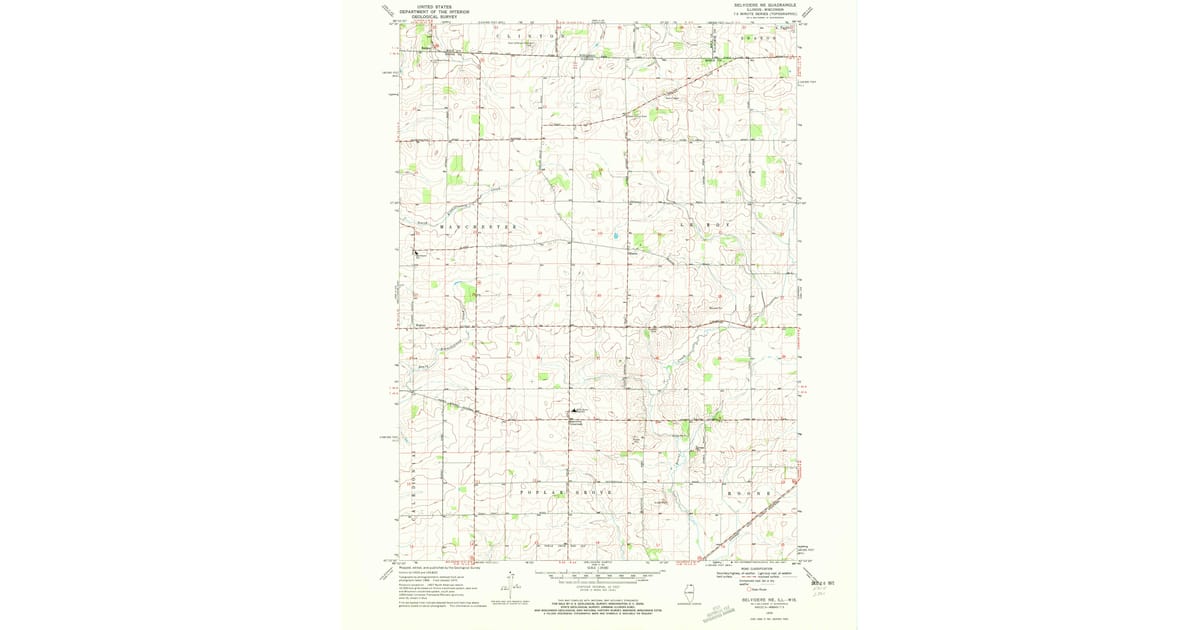 1970 Map of Belvidere NE, Boone County, IL — High-Res | Pastmaps