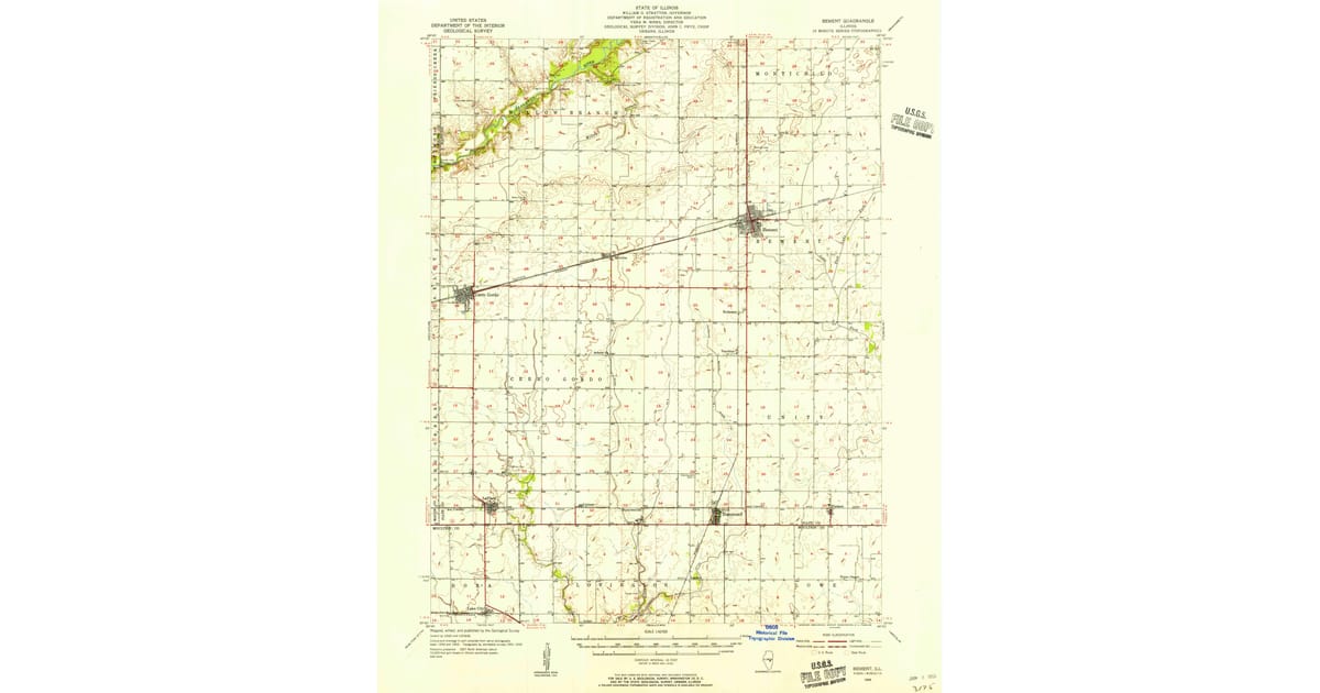1955 Map of Bement, IL — High-Res | Pastmaps