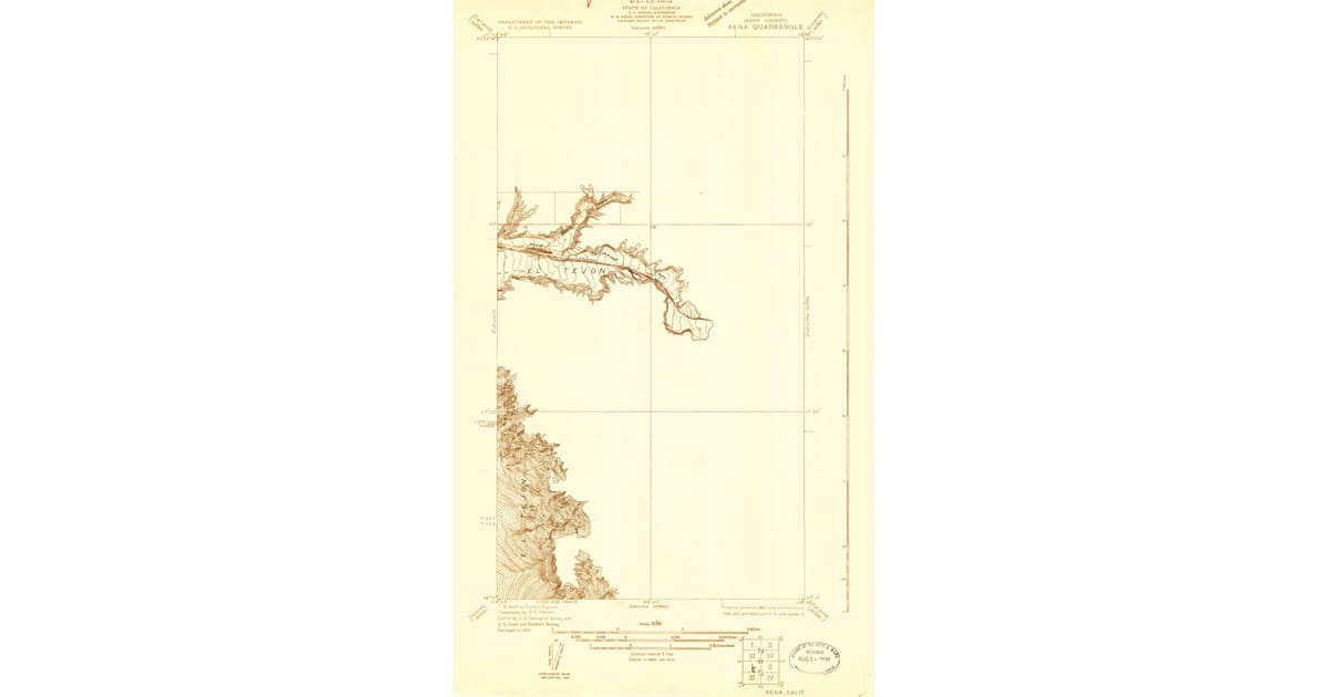 1929 Map of Bena, Kern County, CA — High-Res | Pastmaps