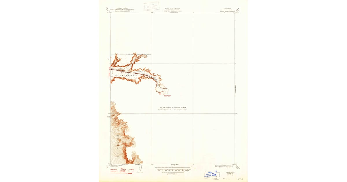 1932 Map of Bena, Kern County, CA — High-Res, 1947 Print | Pastmaps