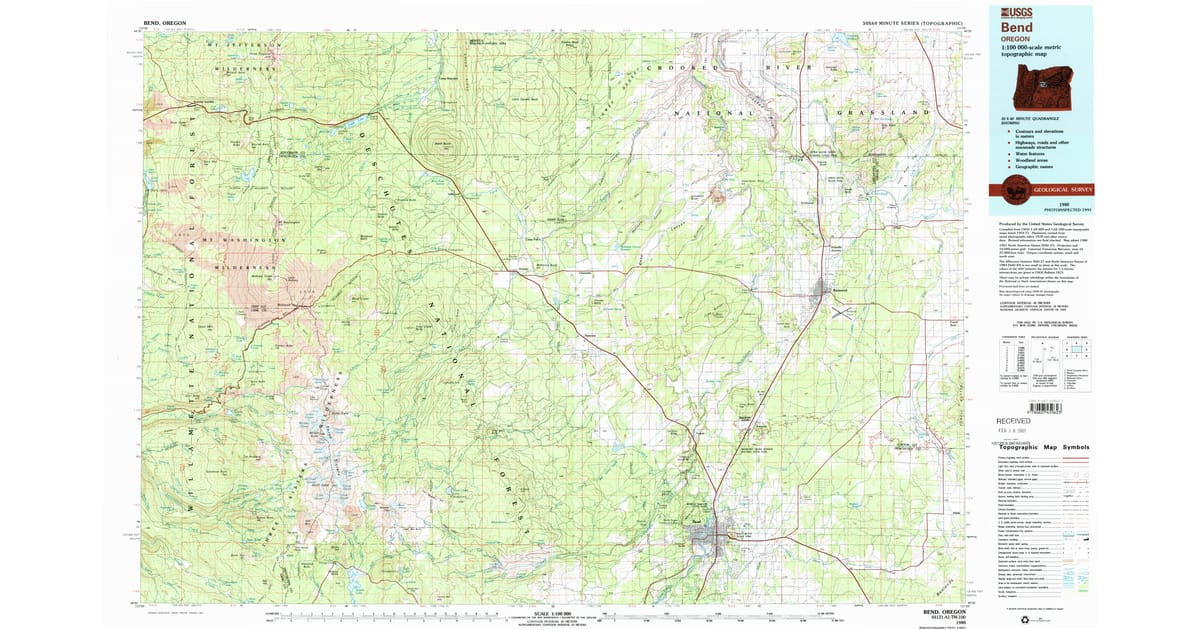 1980 Map of Bend, OR — High-Res | Pastmaps