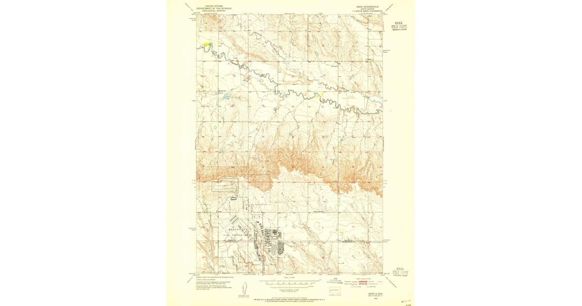 1953 Map of Bend, Meade County, SD — High-Res | Pastmaps