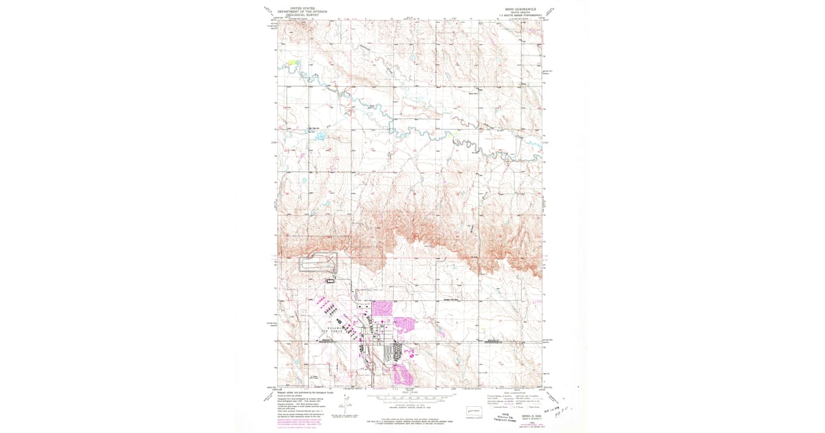 1953 Map of Bend, Meade County, SD — High-Res, 1978 Print | Pastmaps