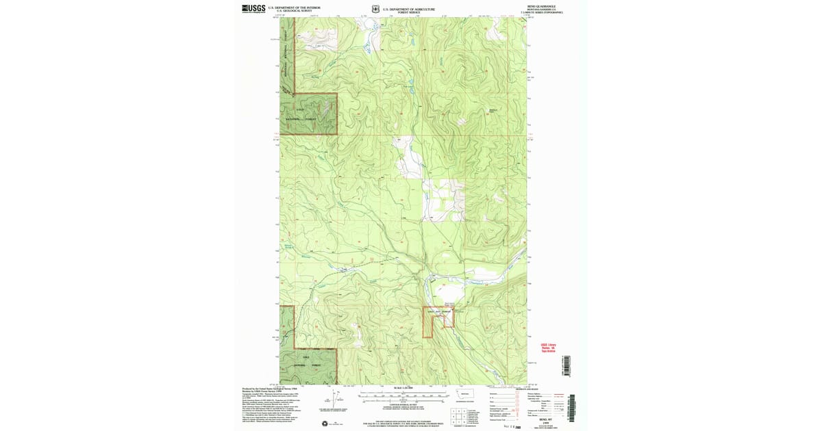 1999 Map of Bend, Sanders County, MT — High-Res | Pastmaps