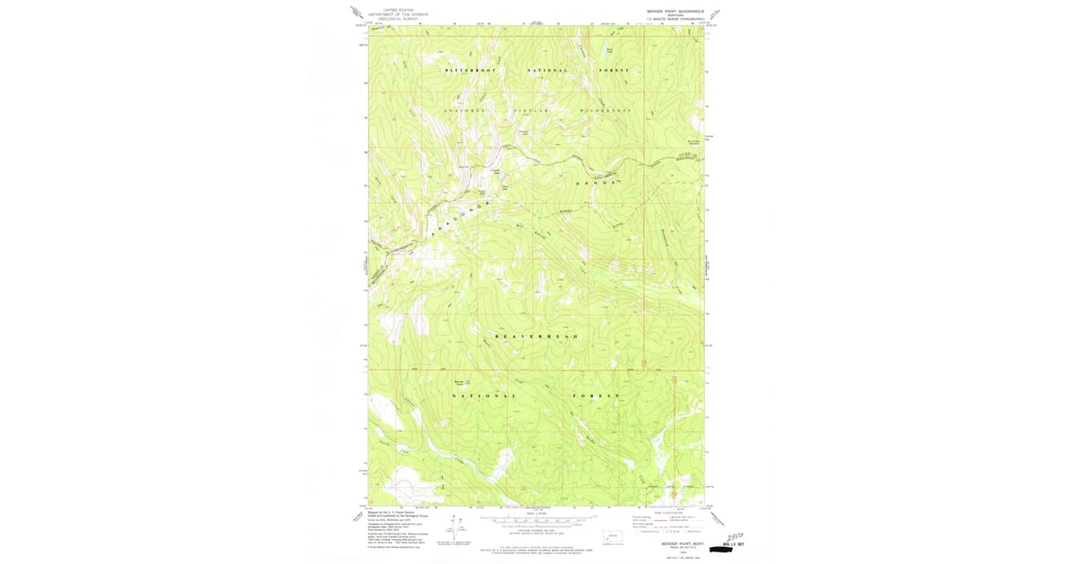 1974 Map of Bender Point, Beaverhead County, MT — High-Res | Pastmaps