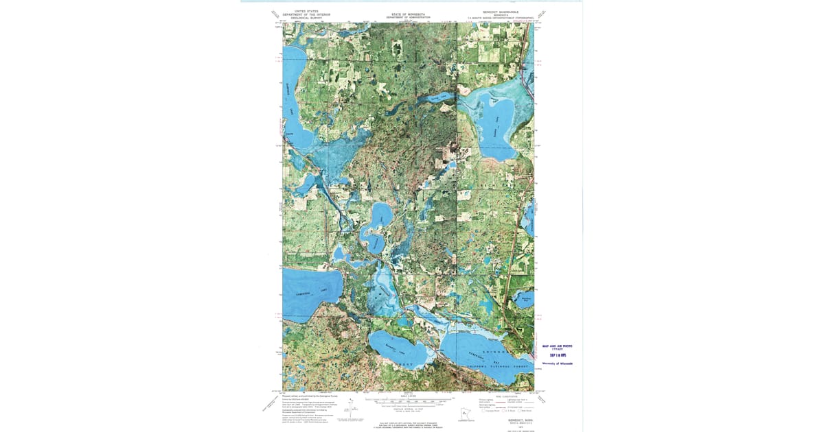 1972 Map of Benedict, Hubbard County, MN — High-Res | Pastmaps