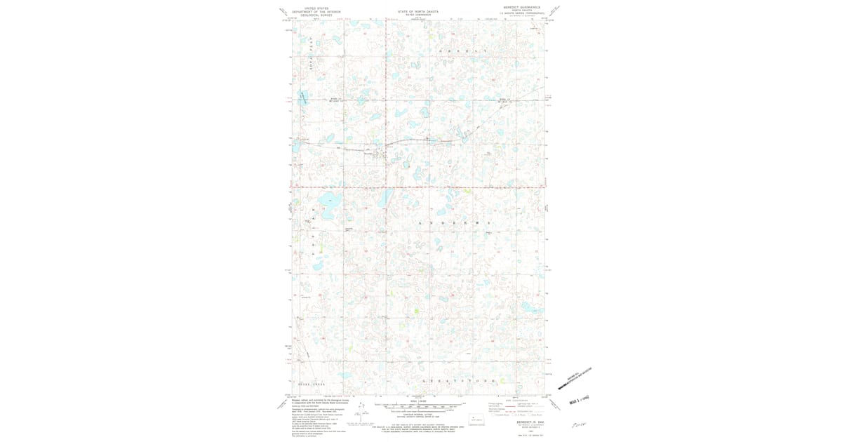1981 Map of Benedict, ND — High-Res | Pastmaps