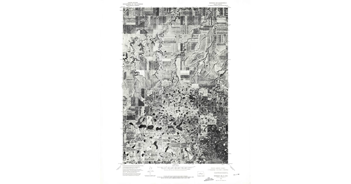 1974 Map of Benedict NE, Ward County, ND — High-Res | Pastmaps