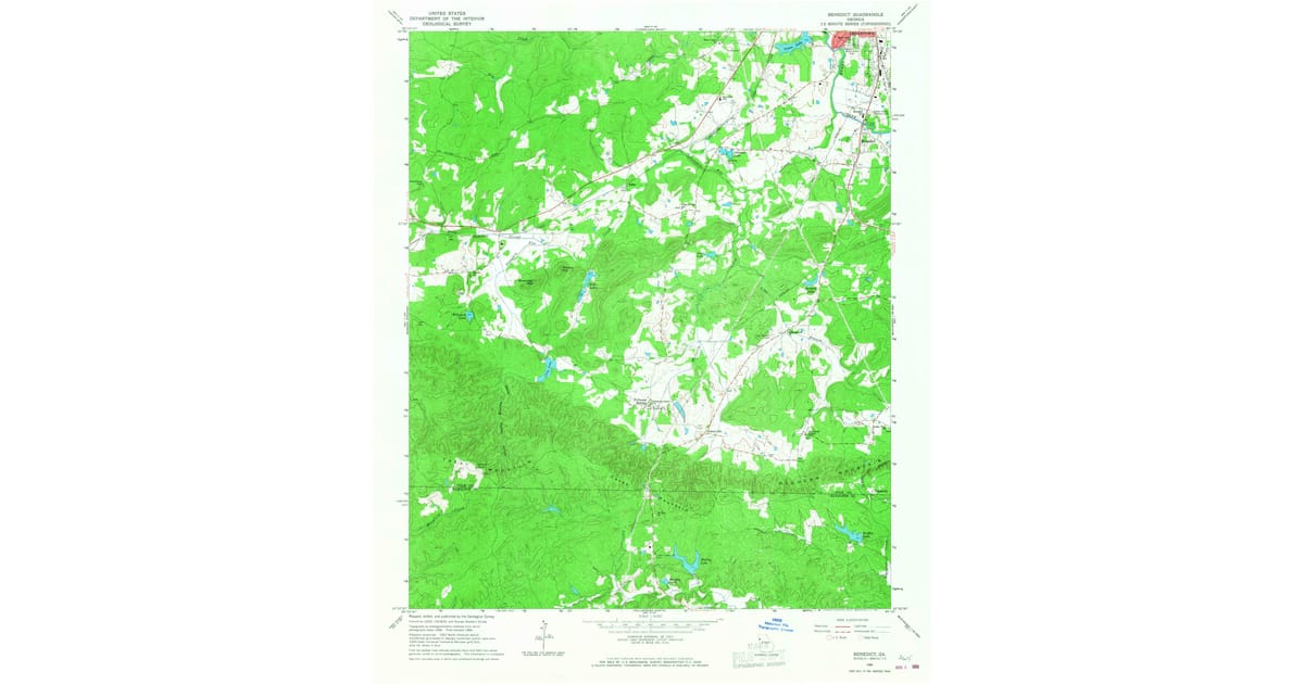 1966 Map of Benedict, Polk County, GA — High-Res | Pastmaps