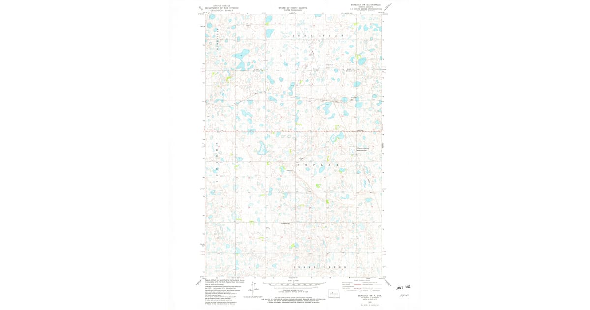 1981 Map of Benedict SW, McLean County, ND — High-Res | Pastmaps