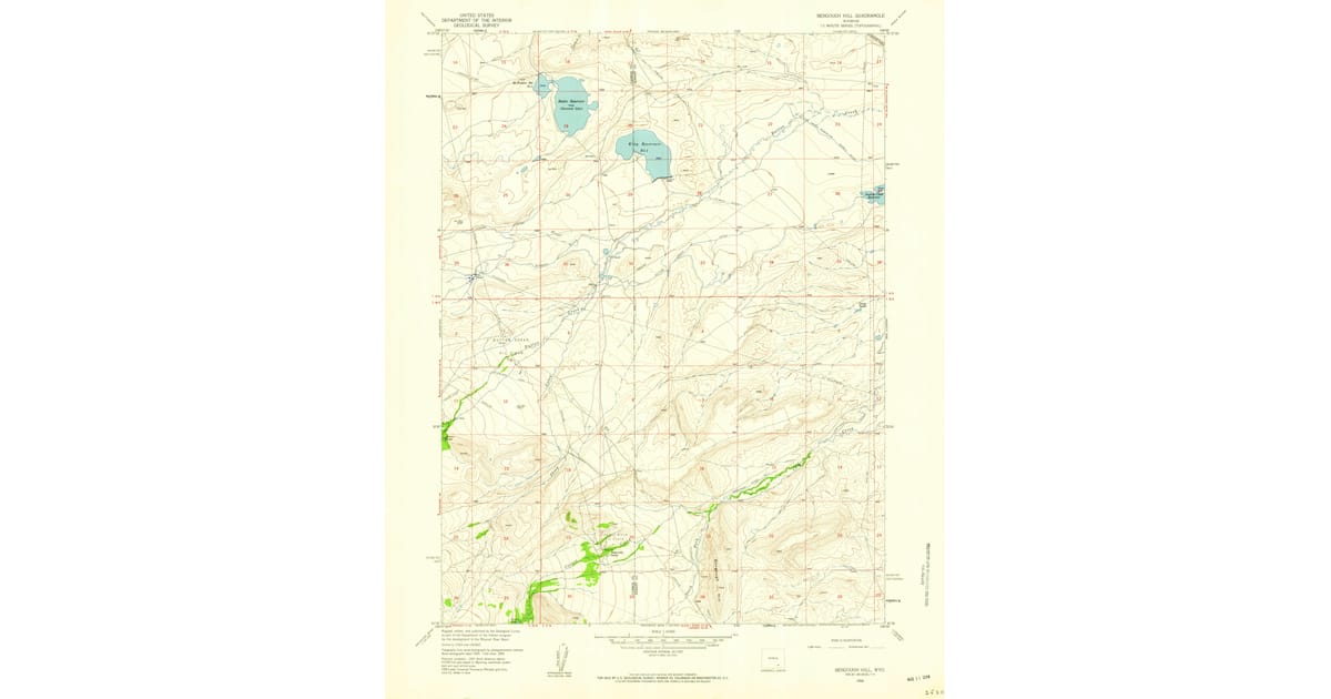 1958 Map of Bengough Hill, Albany County, WY — High-Res | Pastmaps