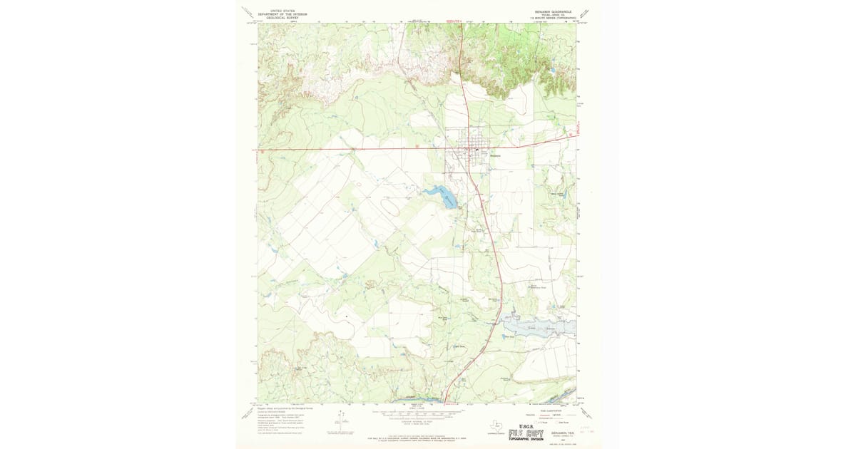 1967 Map of Benjamin, TX — High-Res | Pastmaps
