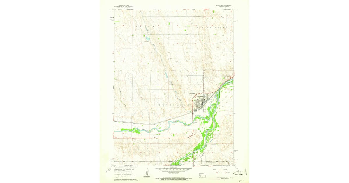 1961 Map of Benkelman, NE — High-Res | Pastmaps