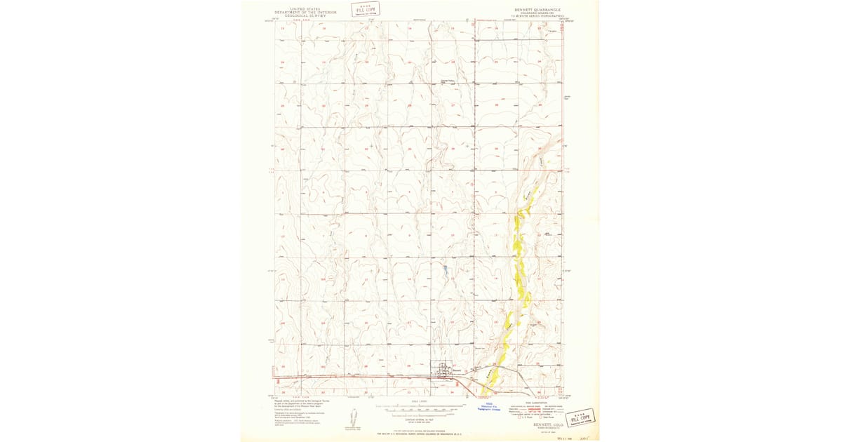 1949 Map of Bennett, CO — High-Res, 1949 Print #2 | Pastmaps
