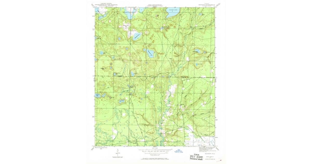 Old Maps of Bennett, FL for Hiking & Exploration | Pastmaps
