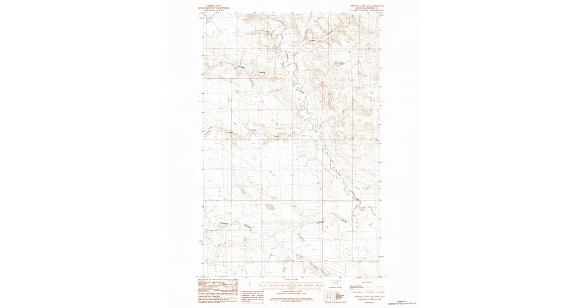 1984 Map of Bennett Lake NW, Phillips County, MT — High-Res | Pastmaps