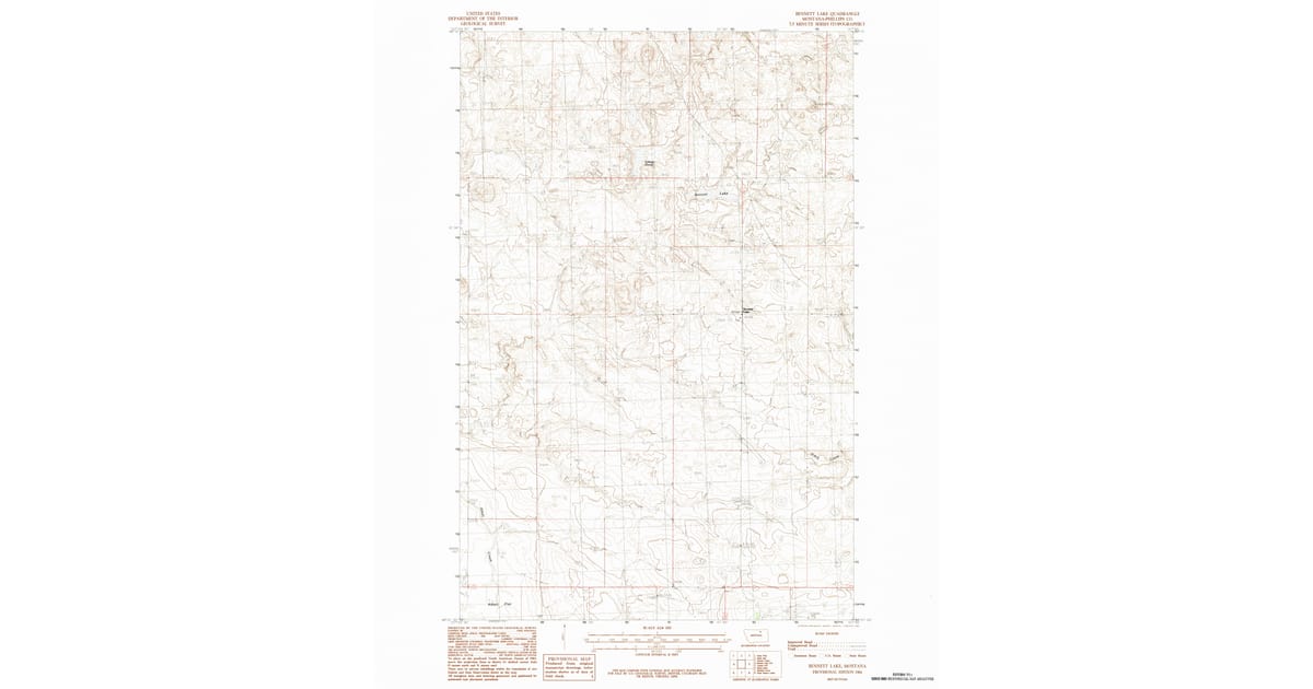 1984 Map of Bennett Lake, Phillips County, MT — High-Res | Pastmaps