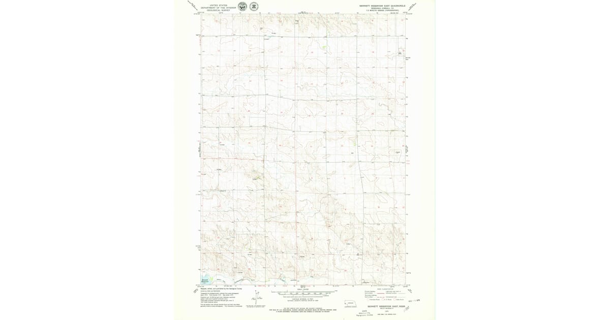 1979 Map of Bennett Reservoir East, Kimball County, NE — High-Res ...