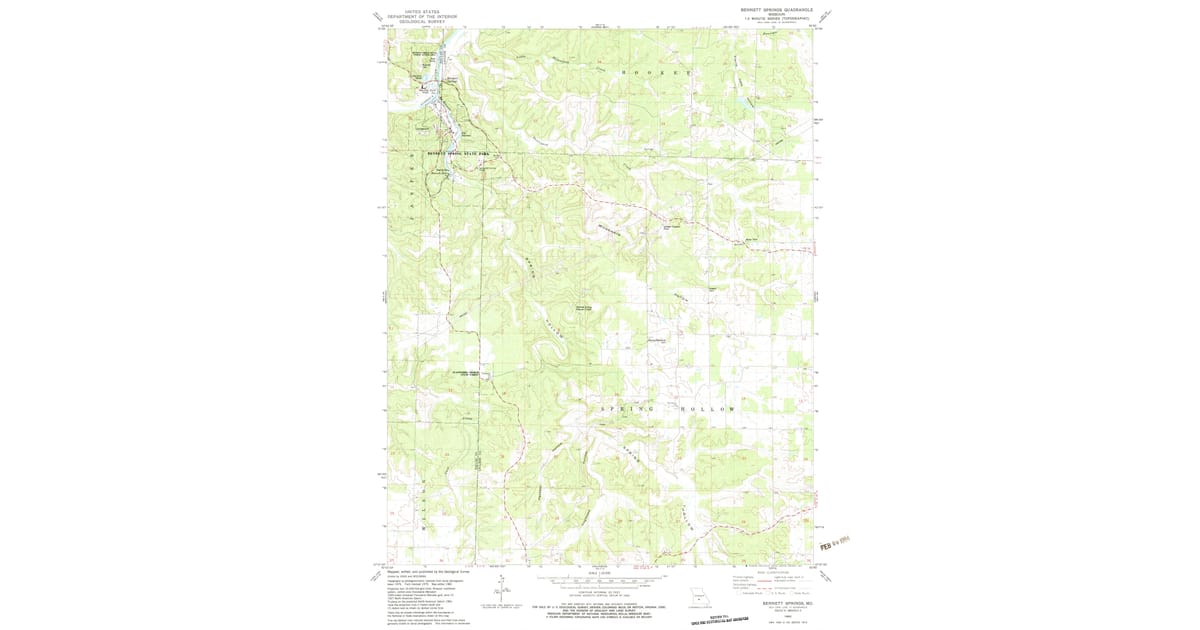 1982 Map of Bennett Springs, MO — High-Res | Pastmaps