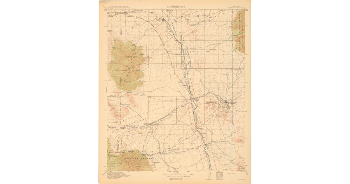 1915 Map of Benson, AZ — High-Res, 1915 Print #3 | Pastmaps