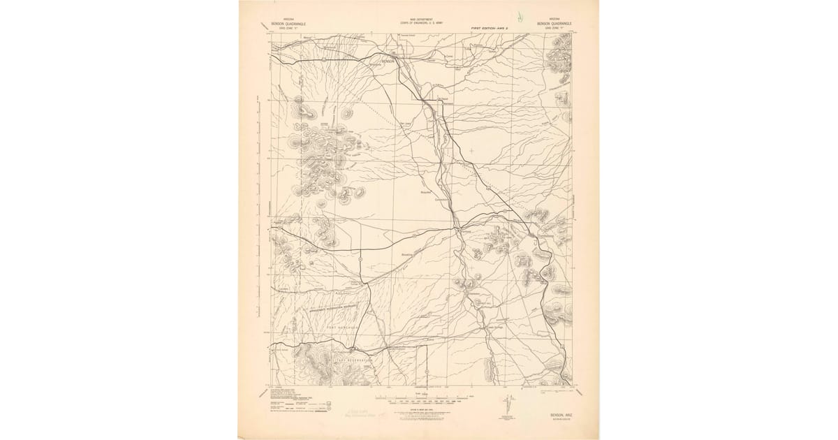 1943 Map of Benson, AZ — High-Res | Pastmaps