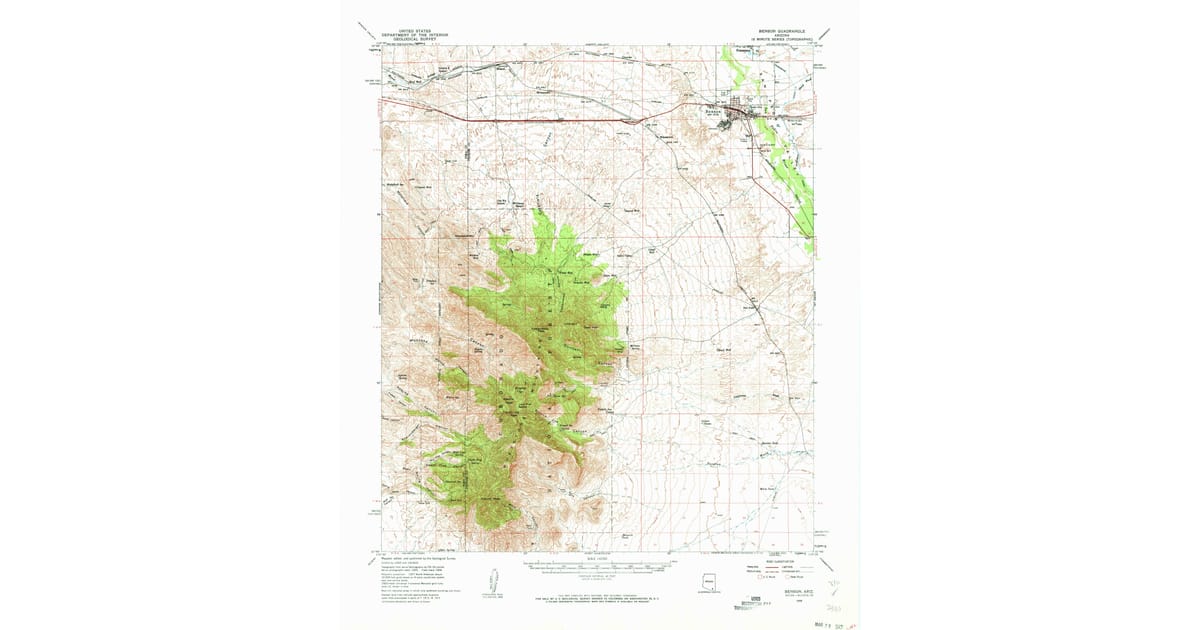 1958 Map of Benson, AZ — High-Res, 1962 Print #2 | Pastmaps