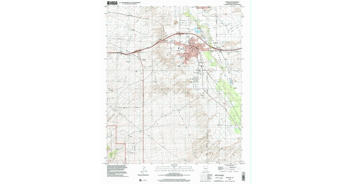 1996 Map of Benson, AZ — High-Res | Pastmaps