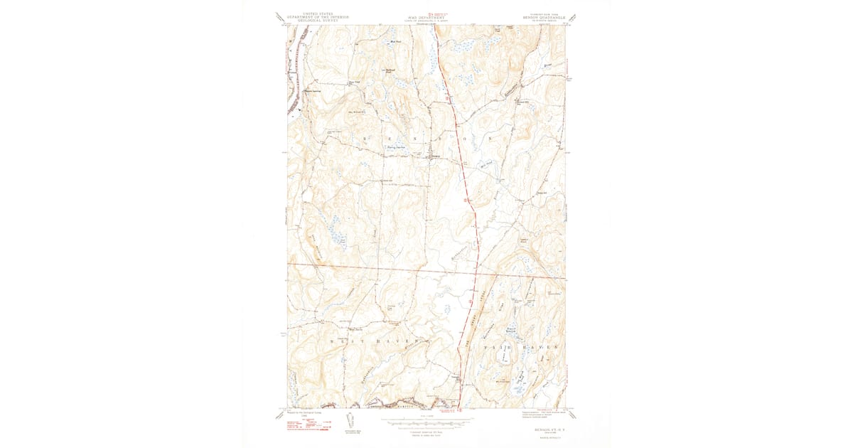 1948 Map of Benson, Rutland County, VT — High-Res | Pastmaps