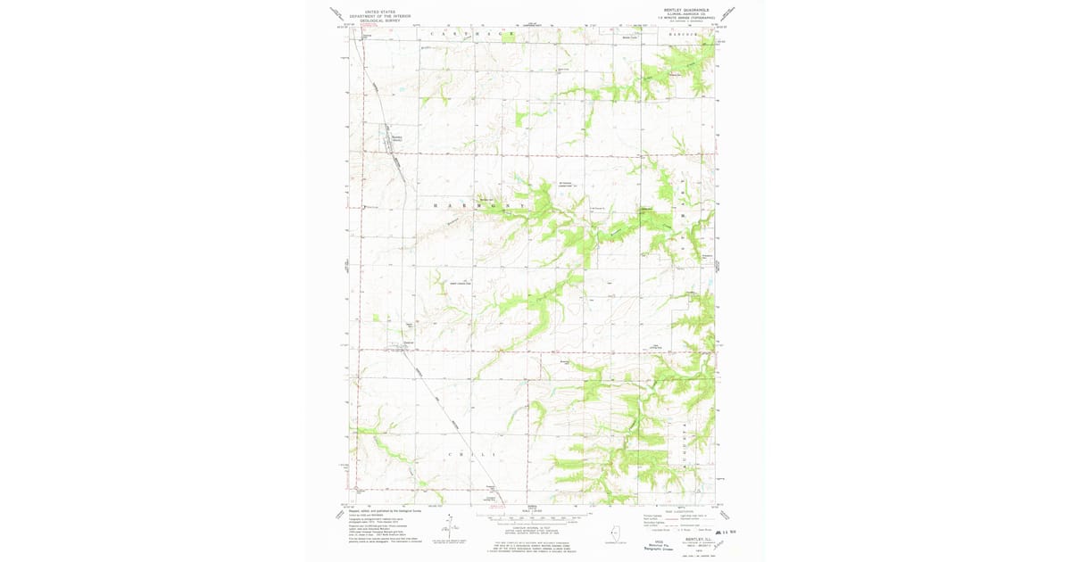 1974 Map of Bentley, IL — High-Res | Pastmaps