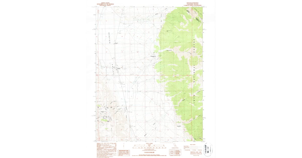 1987 Map of Benton, CA — High-Res | Pastmaps