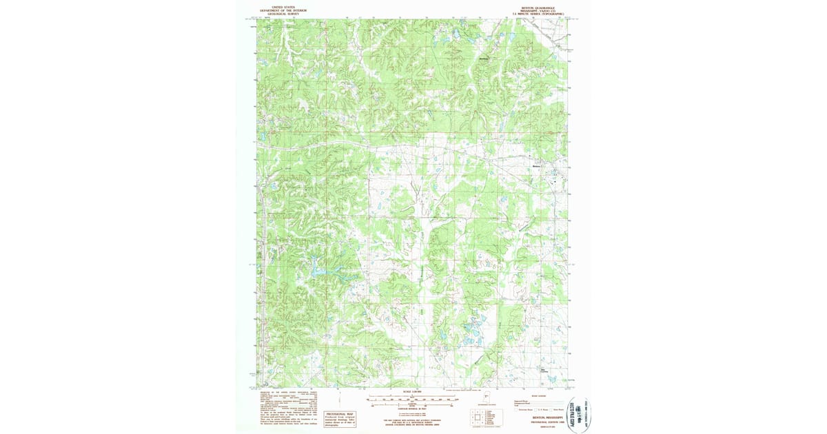 1988 Map of Benton, MS — High-Res | Pastmaps