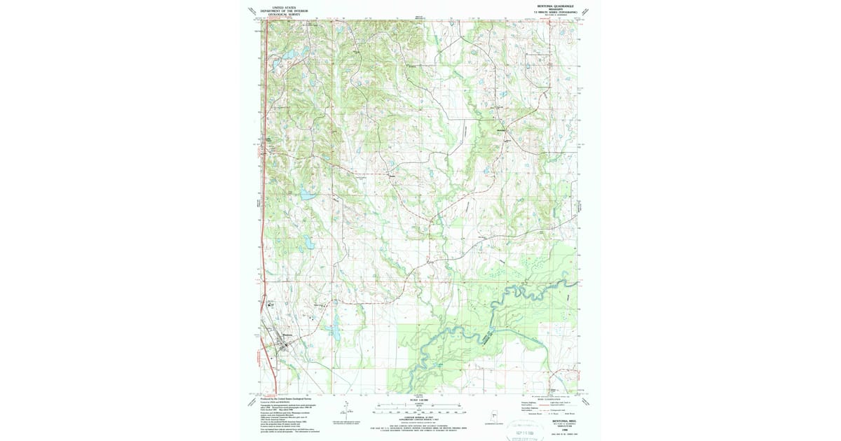 1988 Map of Bentonia, MS — High-Res | Pastmaps