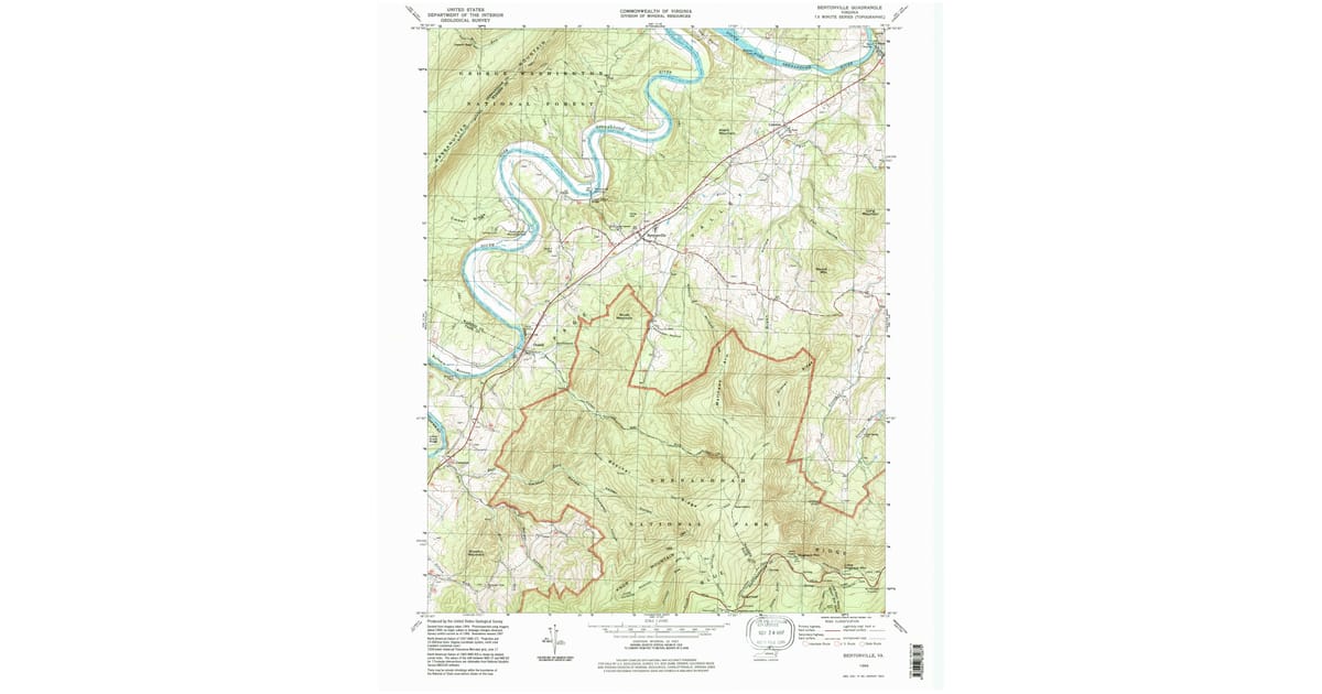 1994 Map of Bentonville, Warren County, VA — High-Res | Pastmaps