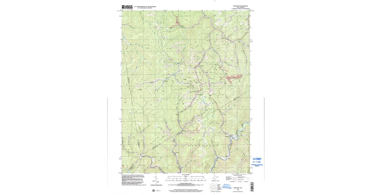 1996 Map of Bentree, Clay County, WV — High-Res | Pastmaps