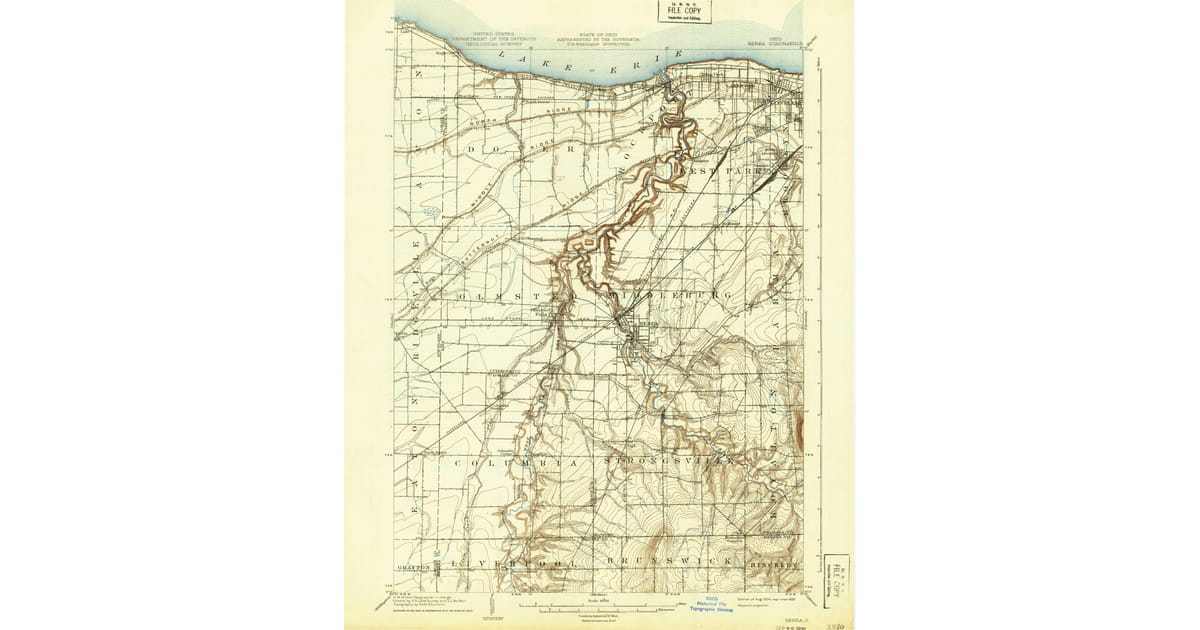 1904 Map of Berea, OH — High-Res, 1939 Print | Pastmaps