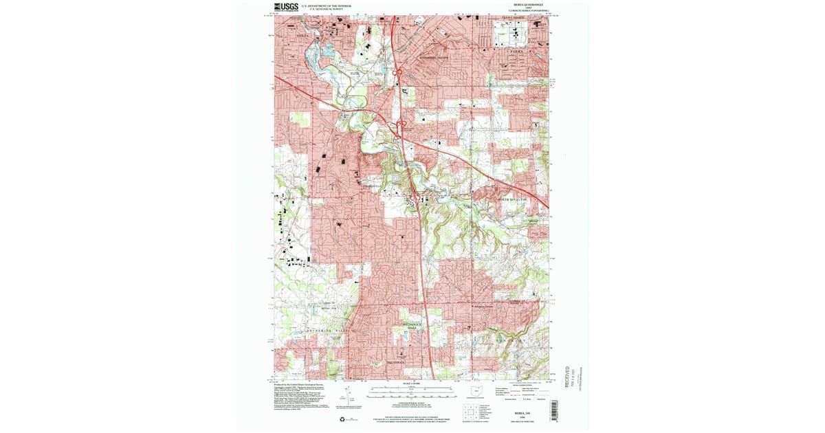 1994 Map of Berea, OH — High-Res | Pastmaps