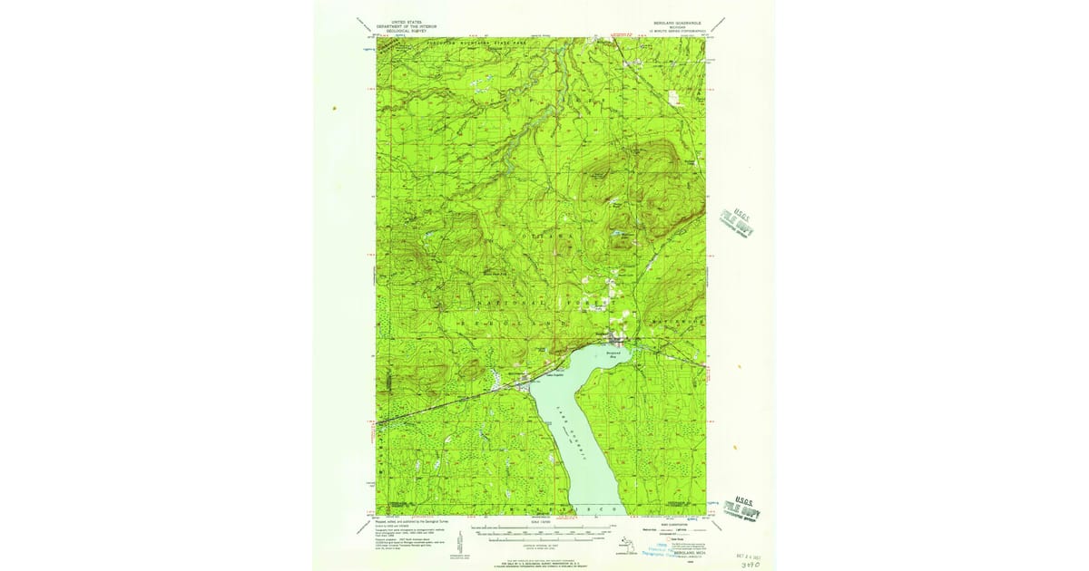1956 Map of Bergland, MI — High-Res | Pastmaps