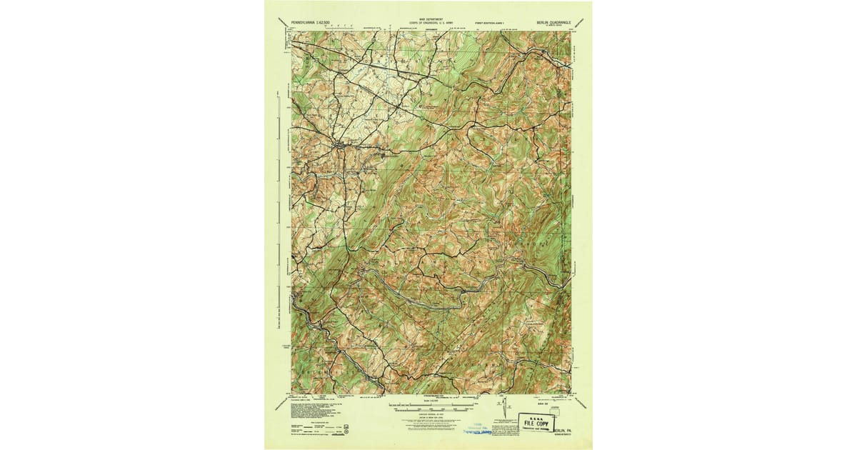 1944 Map of Berlin, Somerset County, PA — High-Res | Pastmaps